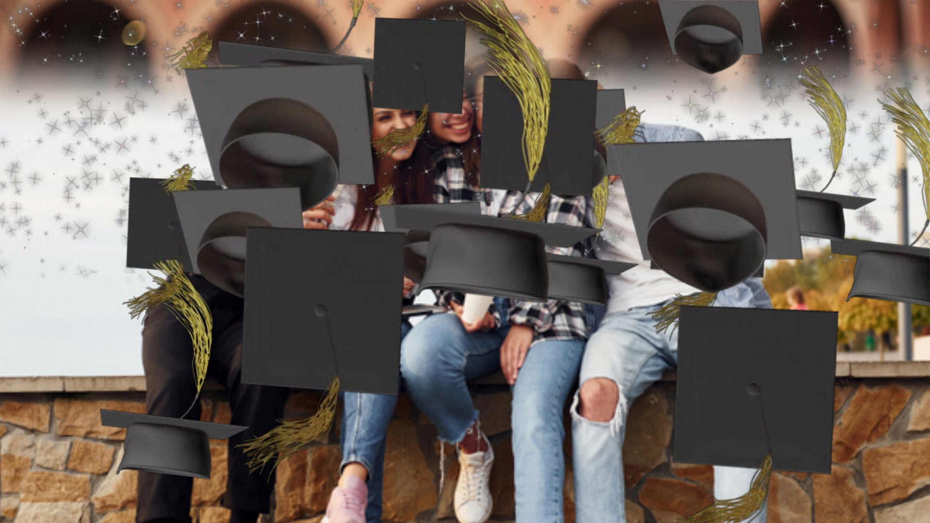 Grad Cap Toss Transition for Photopia — Choice Slides